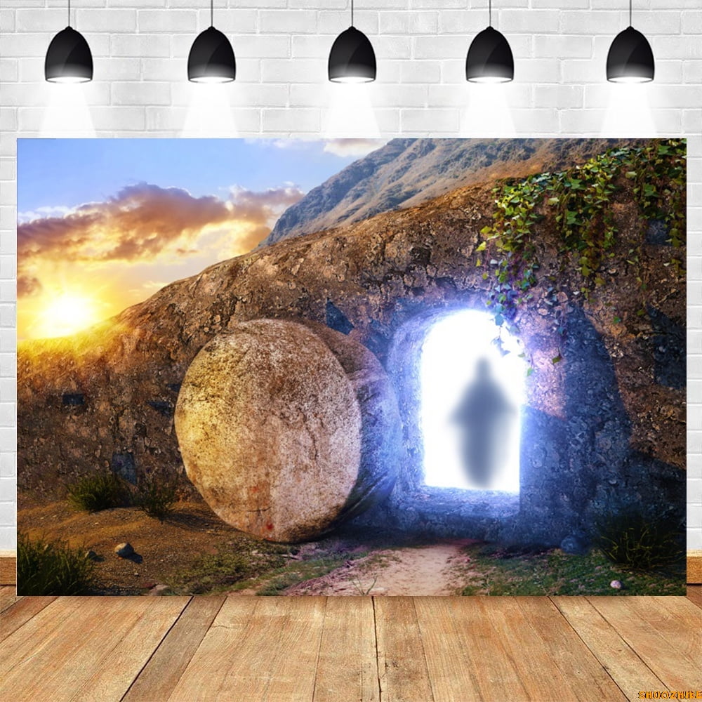 Jesus Christ Cross Photography Backdrop Christian Nativity Sce Sunset ...