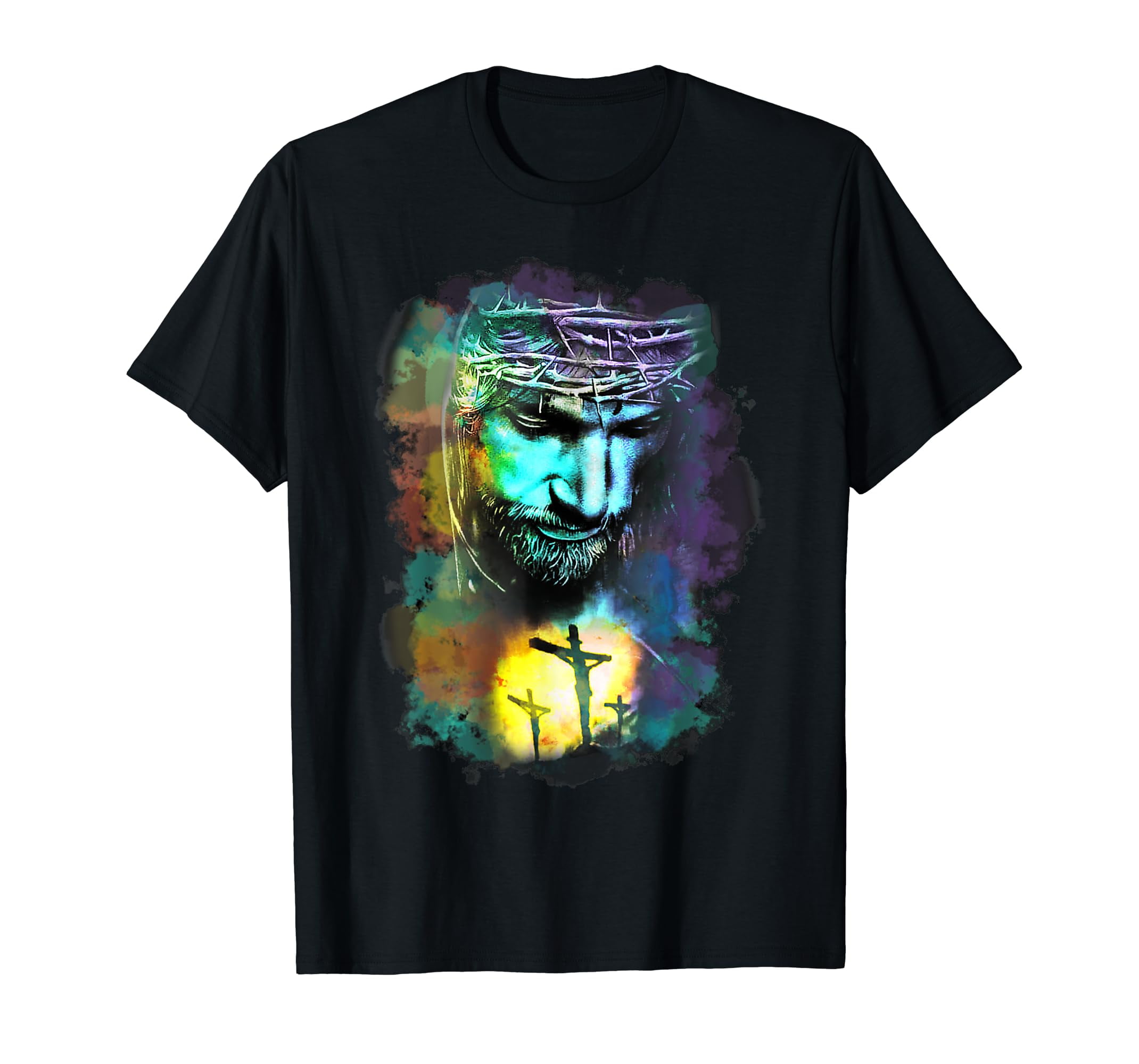 Jesus Christ Cross Religious Picture Christian Art Print T-Shirt ...