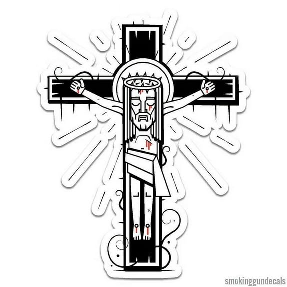 Jesus Christ Cross Sticker Indoor Outdoor Phone Decal Water Bottle ...