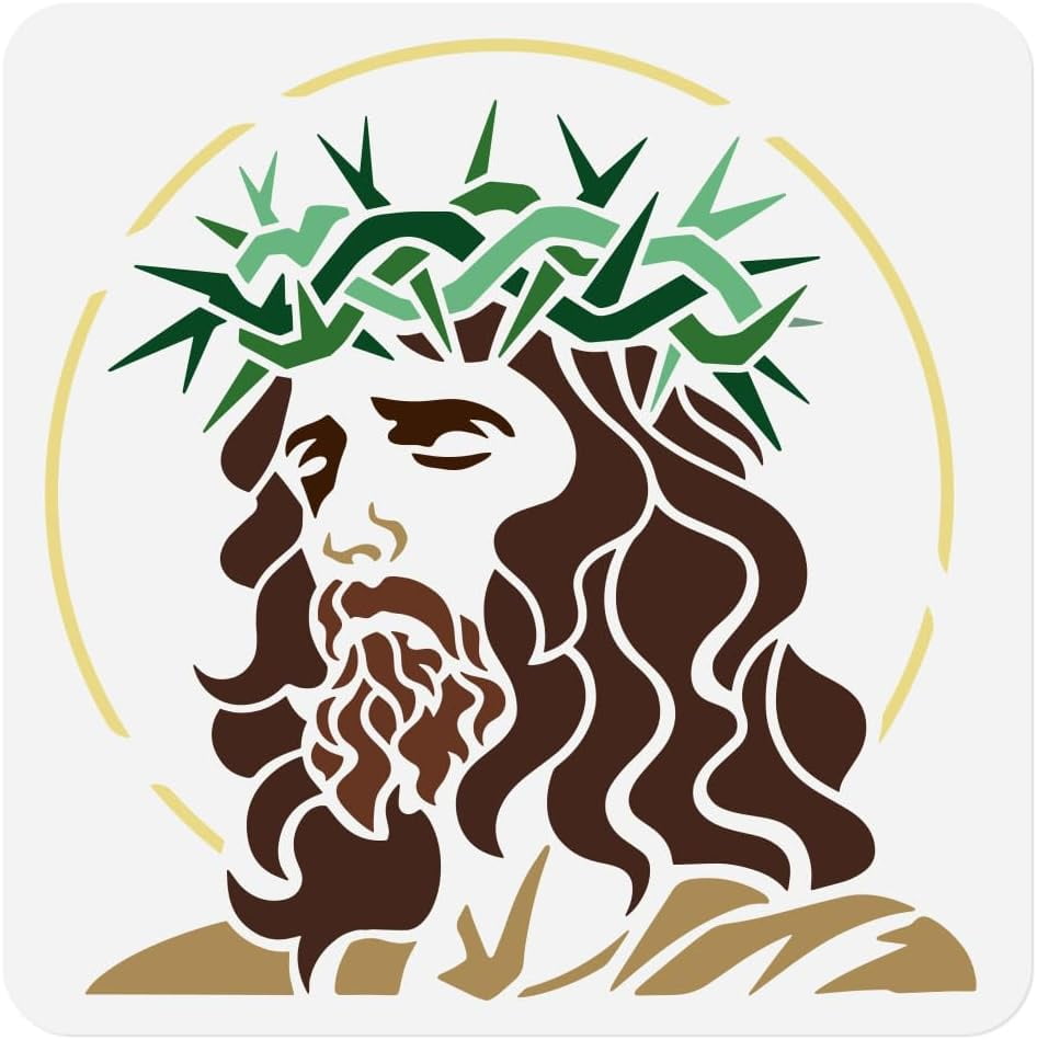 Jesus Christ Crown Thorns Stencil for Painting 11.8 x 11.8 Inch ...