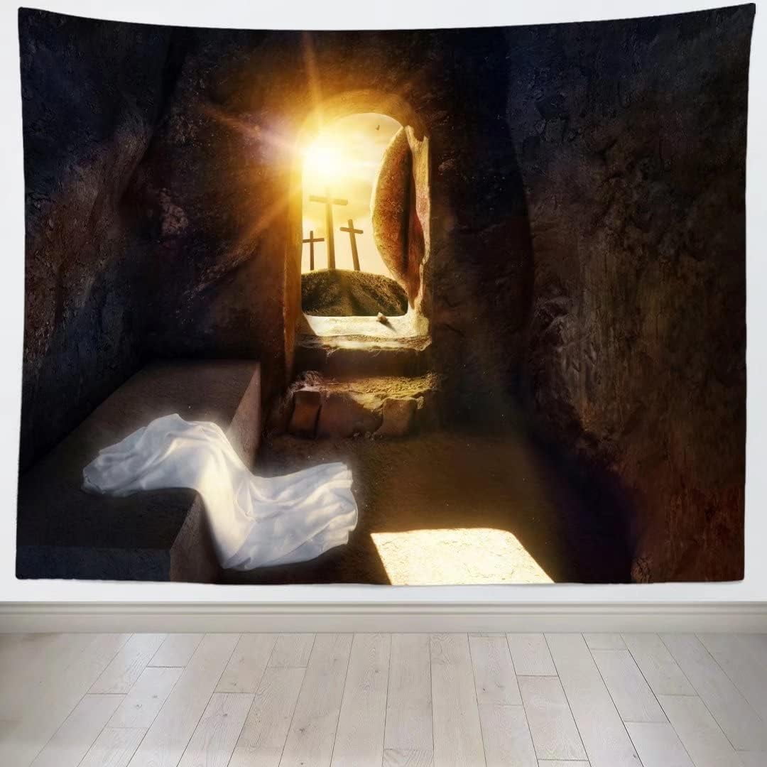 Jesus Christ Crucifixion Tapestry Backdrop Resurrection of Jesus Easter ...