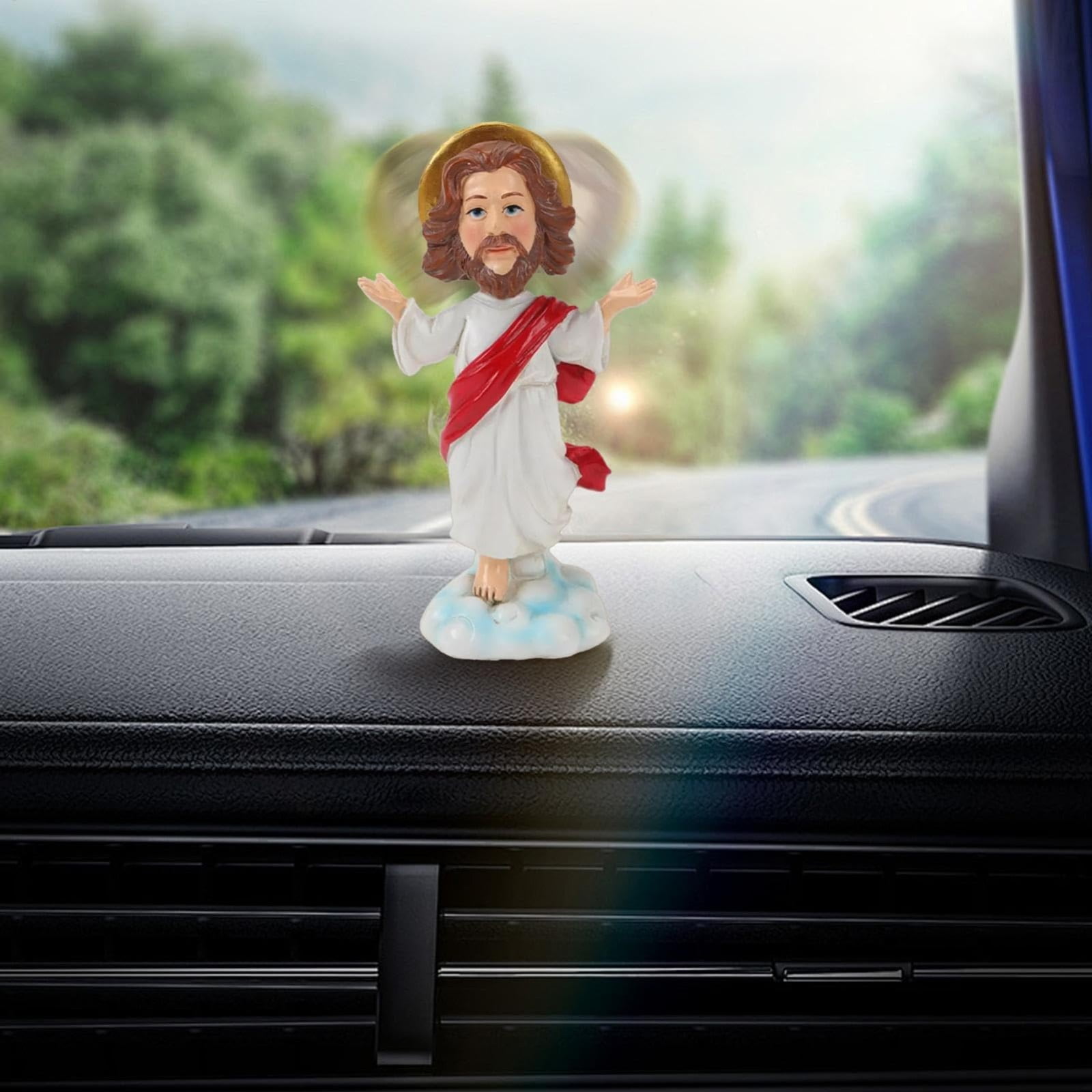 Jesus Christ Dashboard Bobblehead - White Resin Easter Decor Statue ...