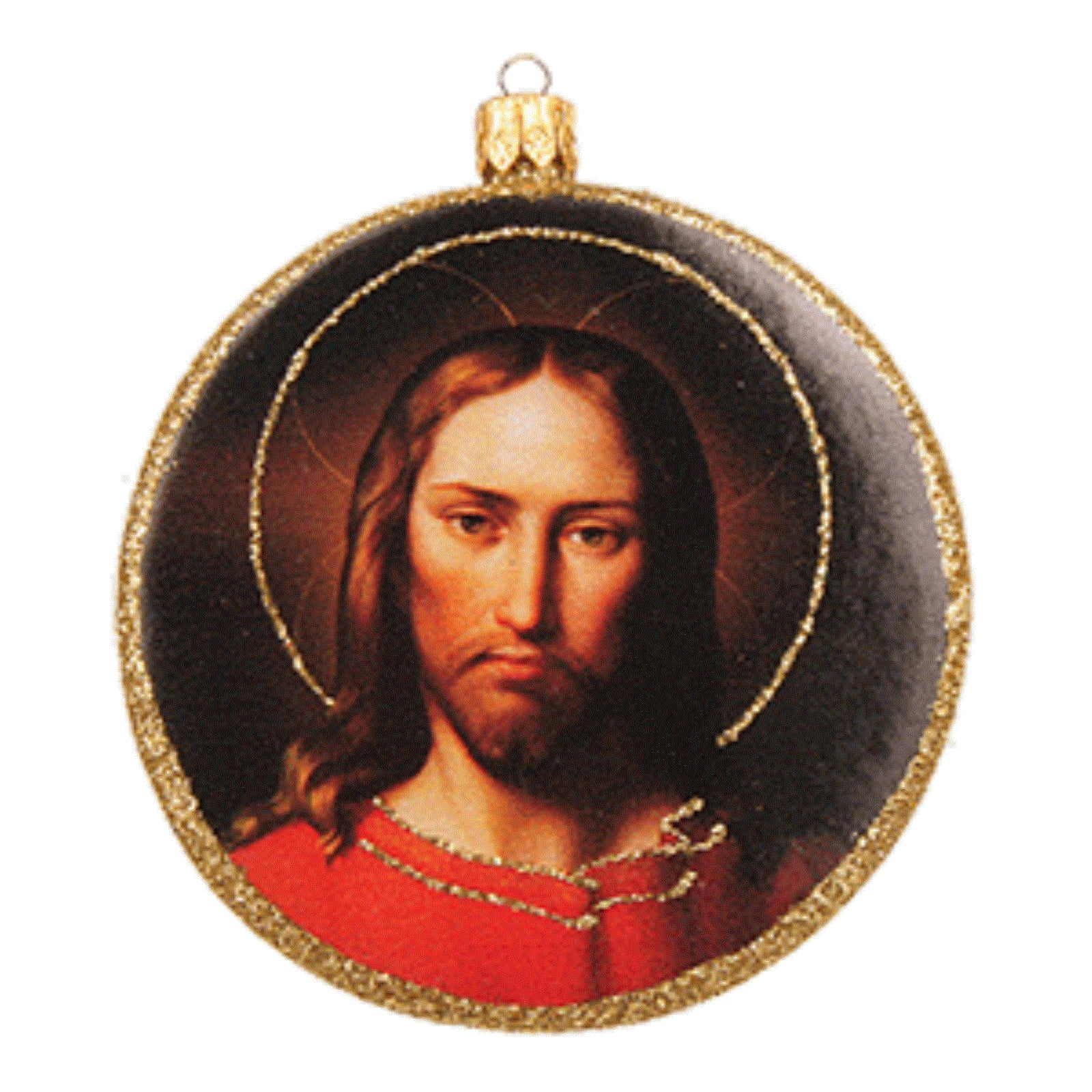Jesus Christ Disk Icon Polish Glass Christmas Ornament Christianity ...