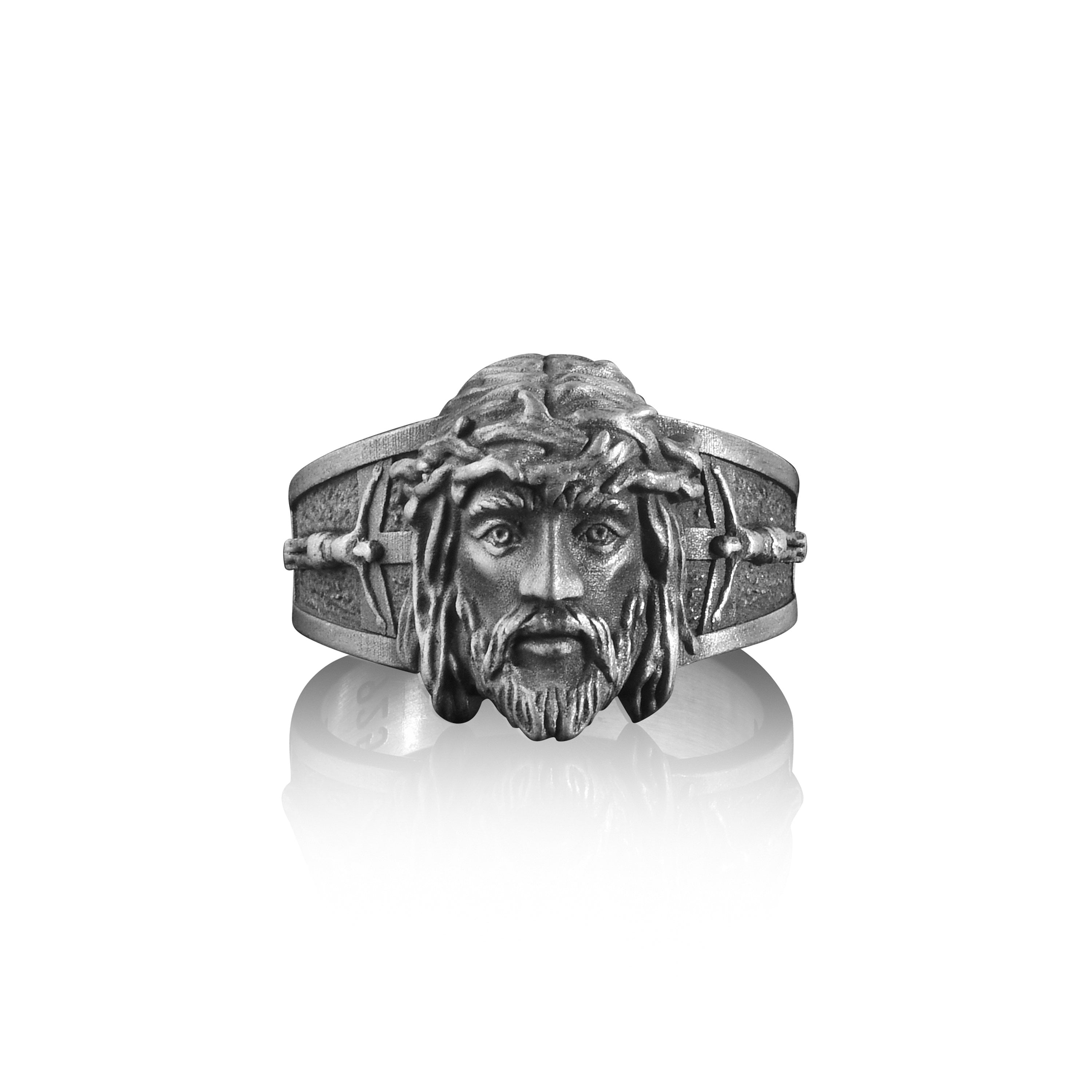 Jesus Christ Face Signet Ring for Men, Jesus Anillo Rostro Ring ...