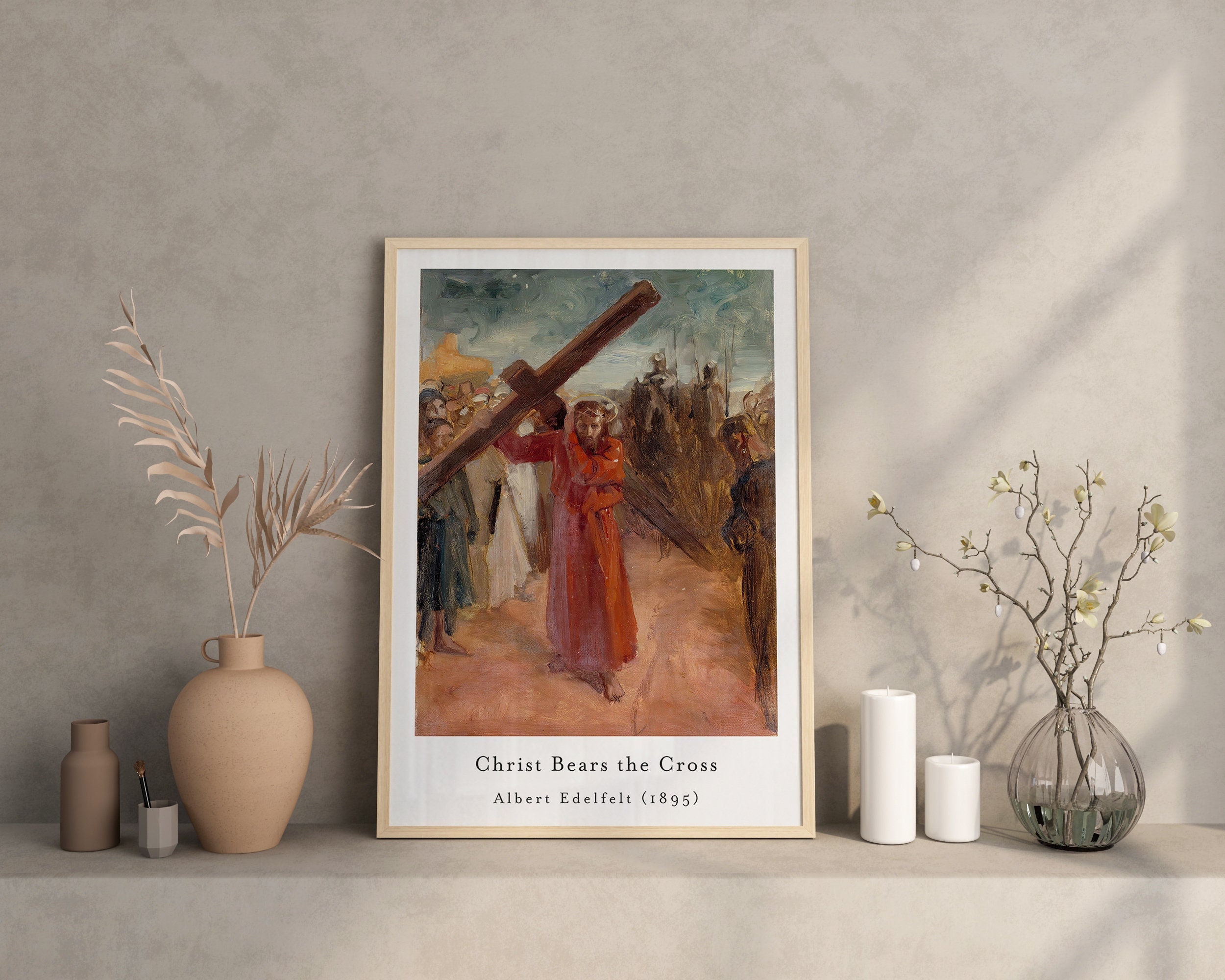 Jesus Christ Fine Art Printable, Jesus Bears The Cross Vintage Art ...