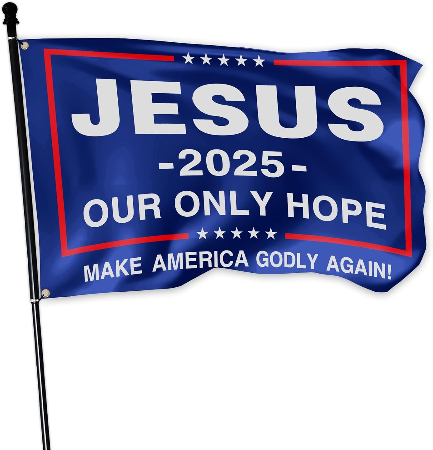 Jesus Christ Flag Jesus 2025 Our Only Hope Flag 4x6 Ft Make America Godly Again Jesus Christ ...