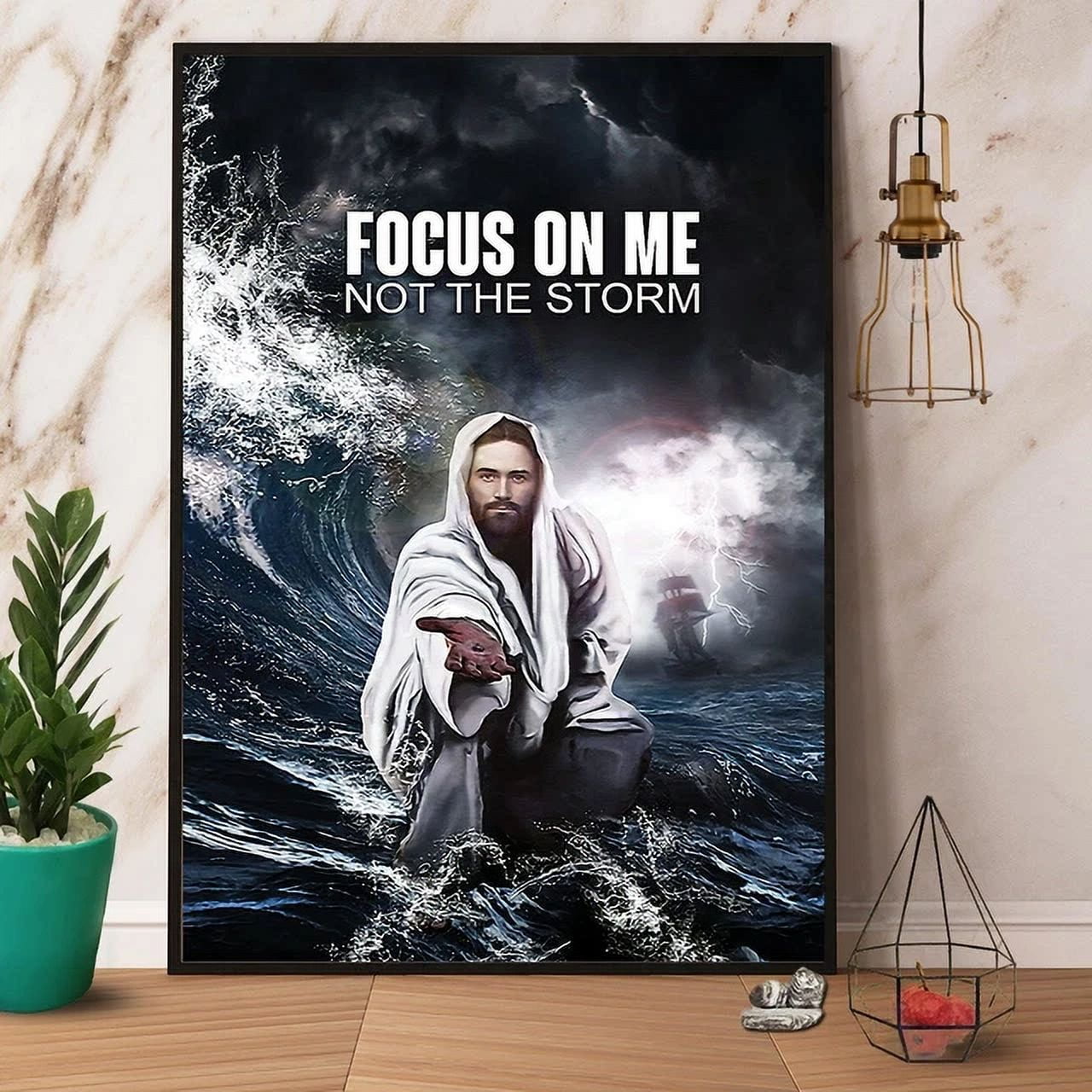 Jesus Christ Focus On Me Not The Storm Paper Poster No Frame Wall Art - Kenki Home Decor ...