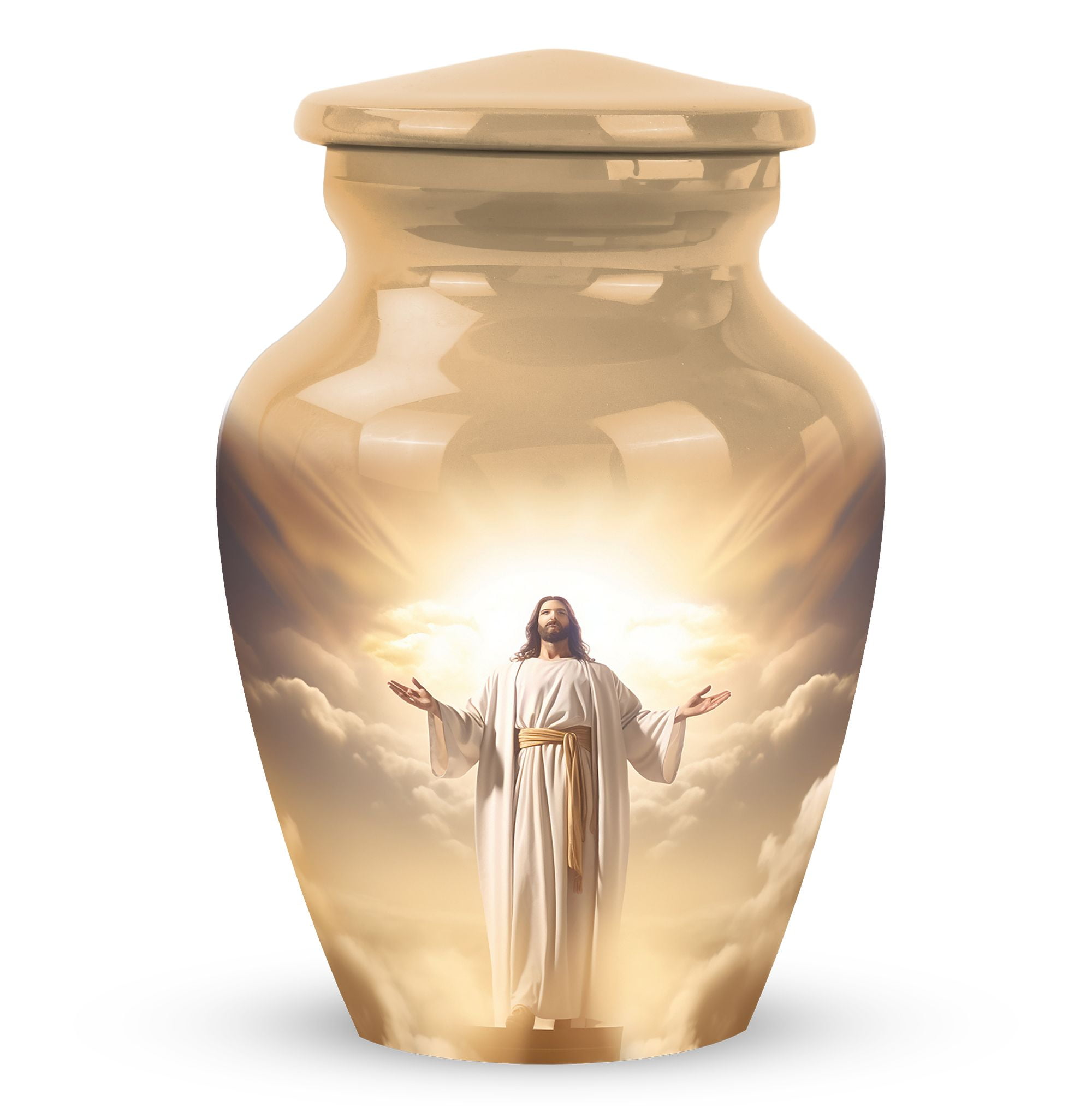Jesus Christ In Front Of The Holy Cross In Sky - unique Memorial Urns ...