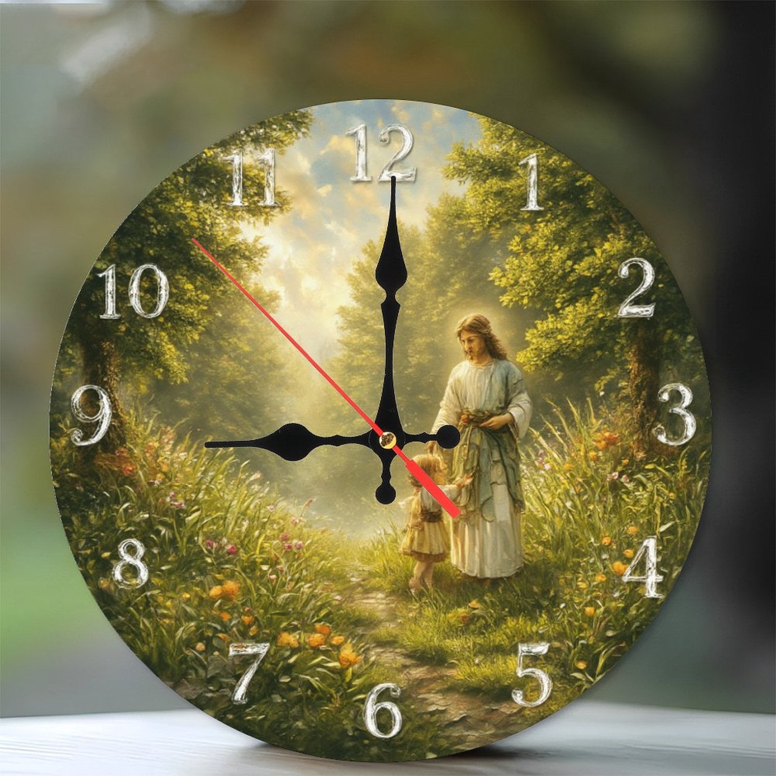 Jesus Christ Garden Wall Clock Religious Faith Home Decor 10-Inch ...