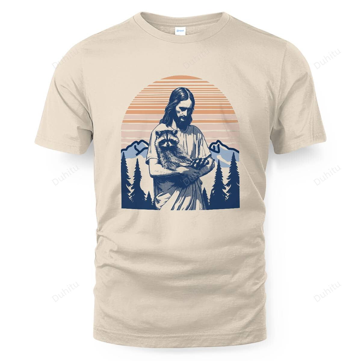 Jesus Christ Hug Raccoon Funny Trash Pandas Religious - Walmart.com