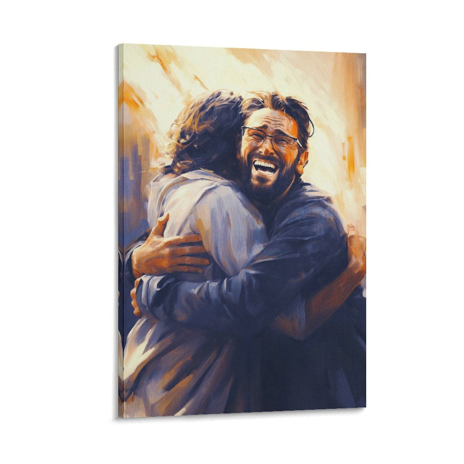 Jesus Christ Hugging Man Wall Art First Moment in Heaven Poster Canvas ...