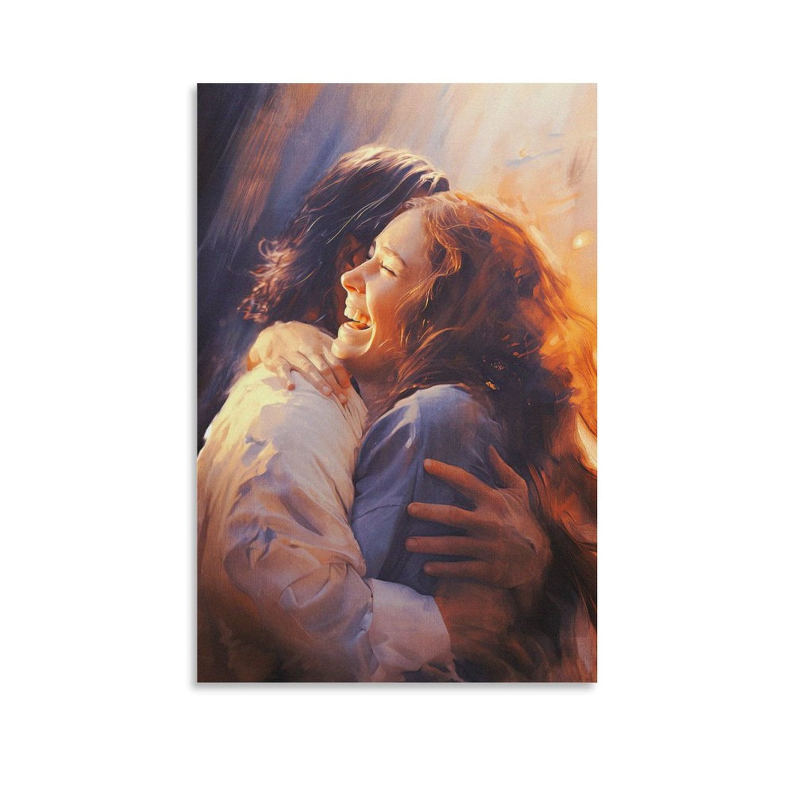 Jesus Christ Hugging Woman Wall Art First Moment in Heaven Poster ...