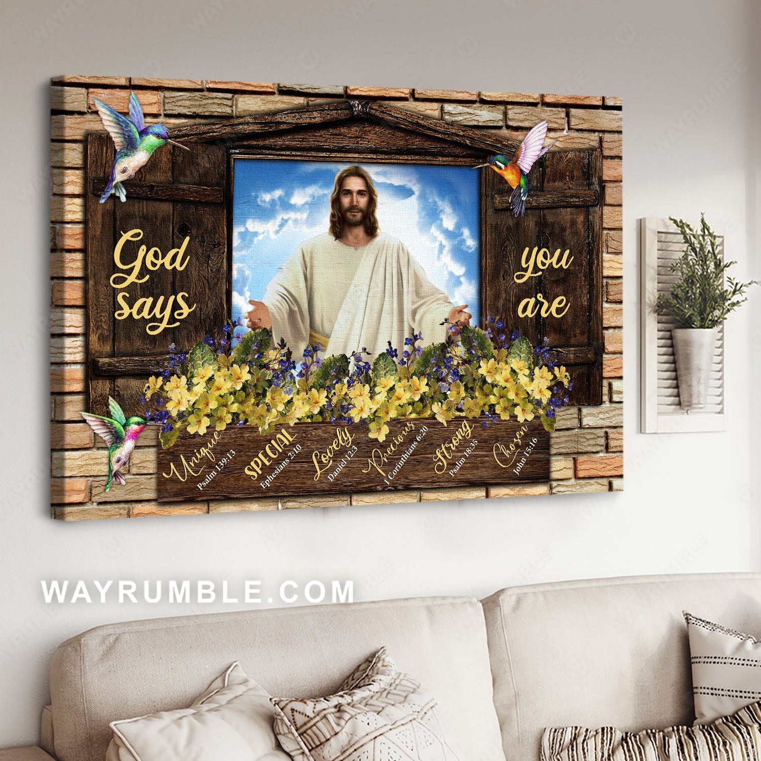 Jesus Christ, Hummingbird, Yellow Flower, God Says You Are - Jesus ...