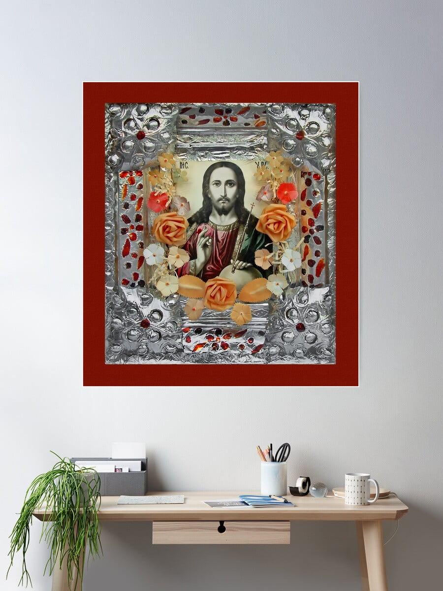 Jesus Christ Icon Poster Wall Art, Modern Wall Decor For Living Room ...