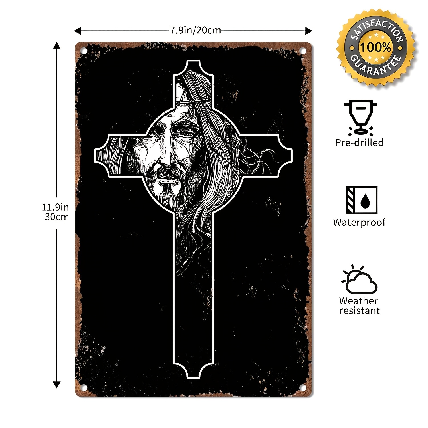 Jesus Christ Image On CrossRetro Metal Tin Sign Vintage Sign Rustic ...