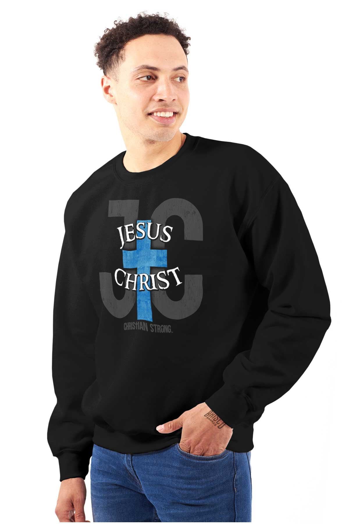 Jesus Christ JC Cross Christian Unisex Plus Size Sweatshirt Brisco ...