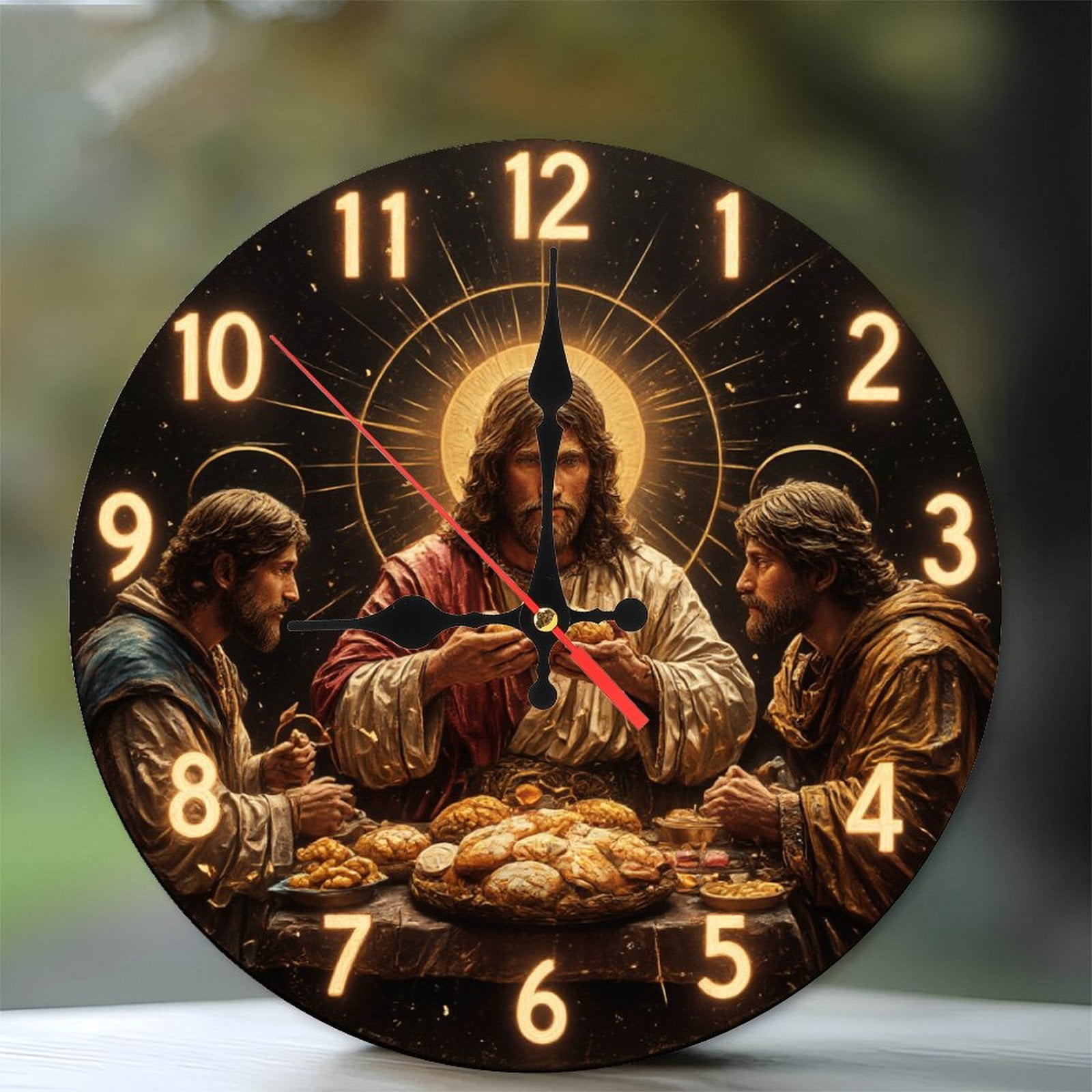 Jesus Christ Last Supper Clock Wall Art Home Decor 10-Inch Silent ...