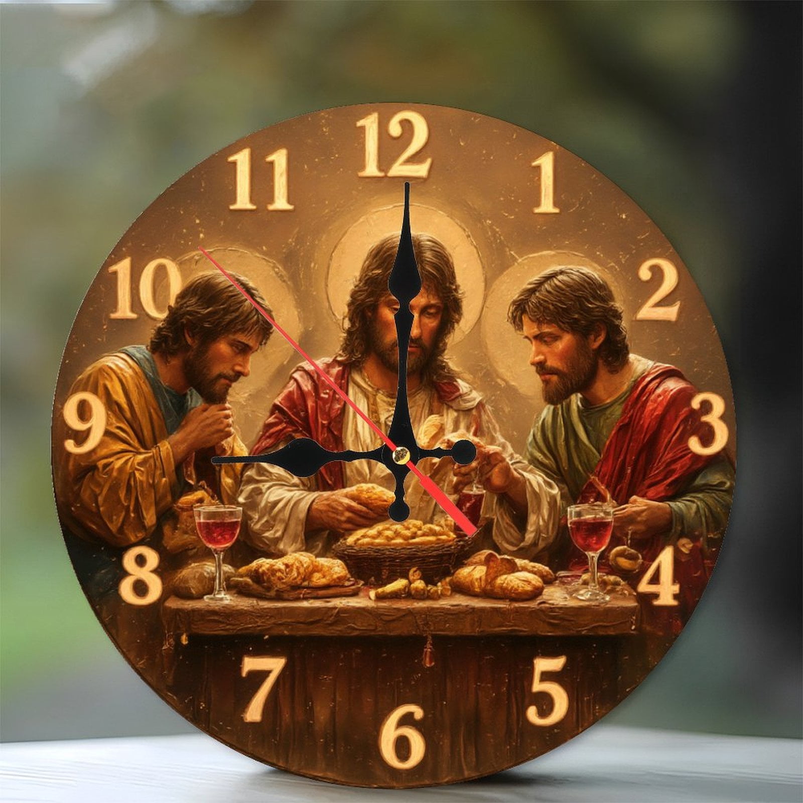 Jesus Christ Last Supper Wall Clock Religious Art Home Decor 10-Inch ...