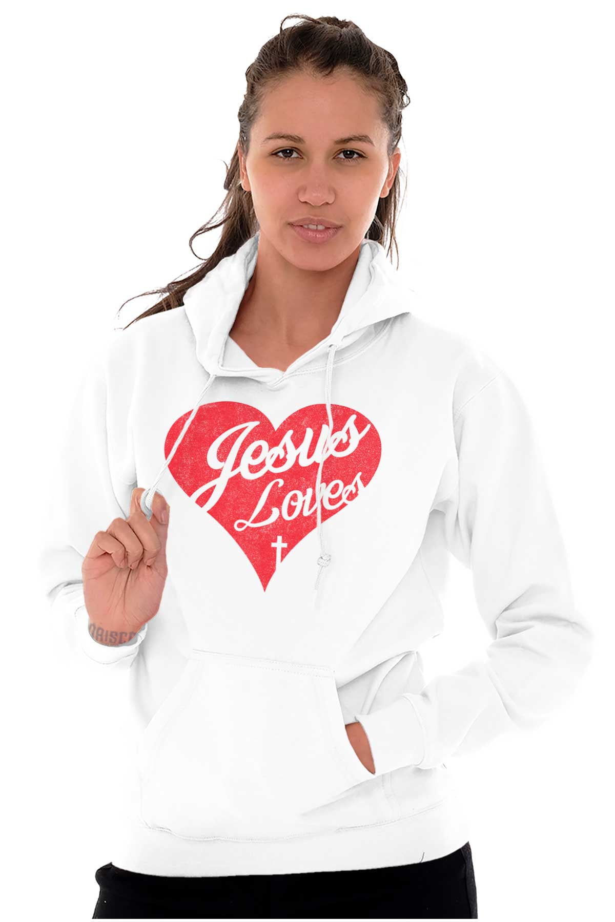 Jesus Christ Love Christian God Cross Women Plus Size Hoodie Brisco Brands 5X - Walmart.com