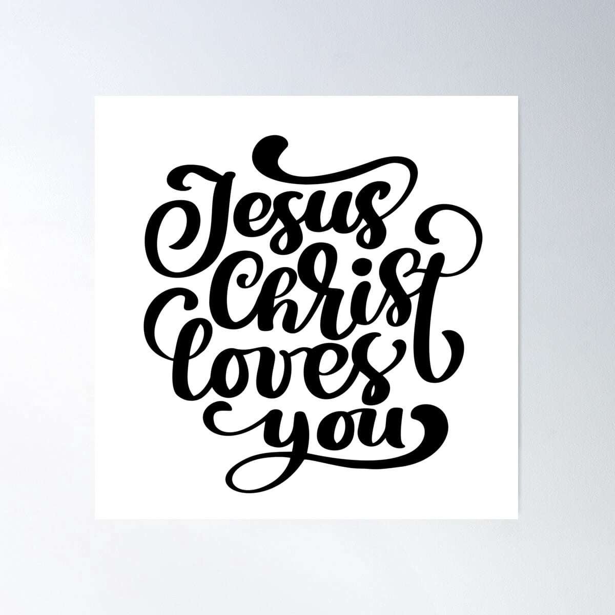Jesus Christ Loves You Poster Wall Art, Modern Wall Decor For Living ...