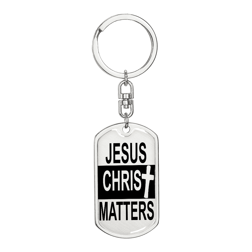 Jesus Christ Matters Stainless Steel or 18k Gold Premium Swivel Dog Tag ...