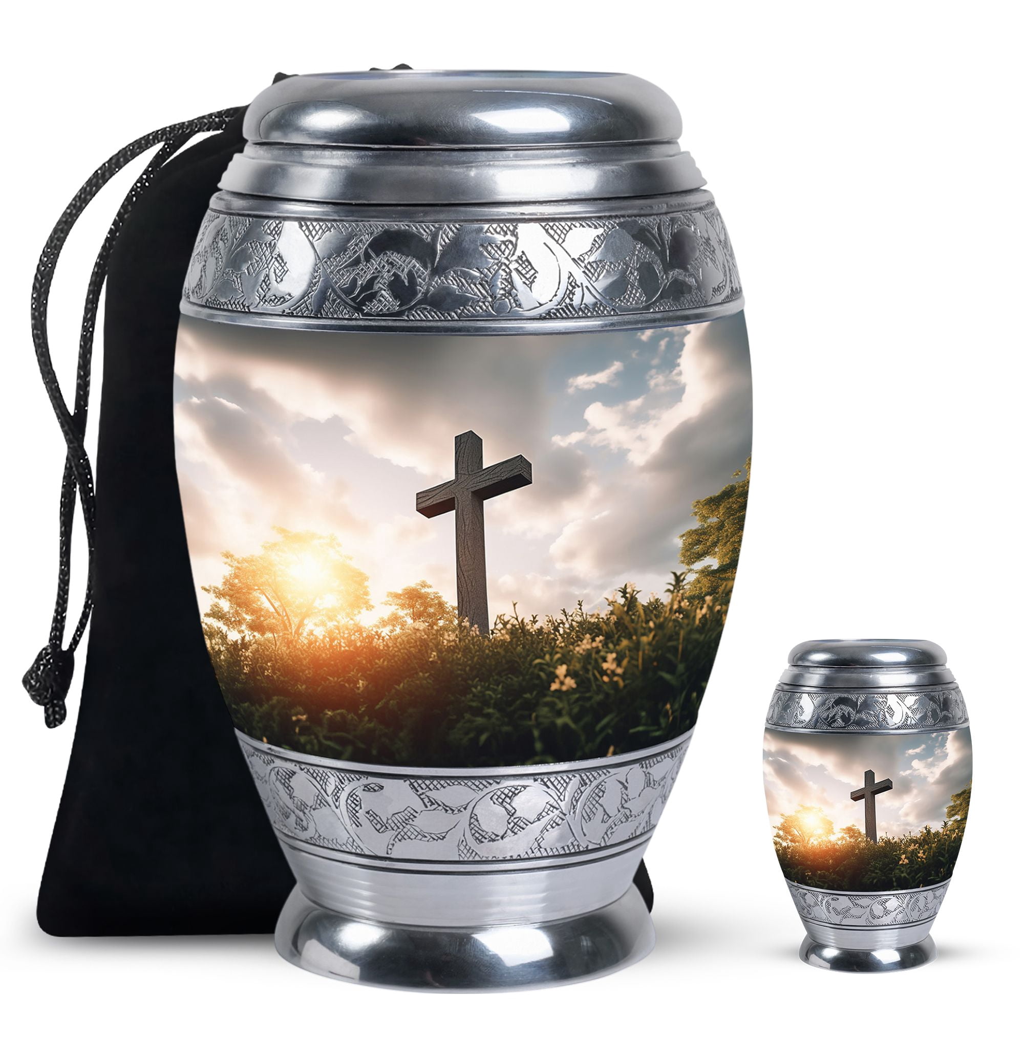 Jesus Christ Memorial Tiny Urns For Ashes Adult Male - Large Funeral ...