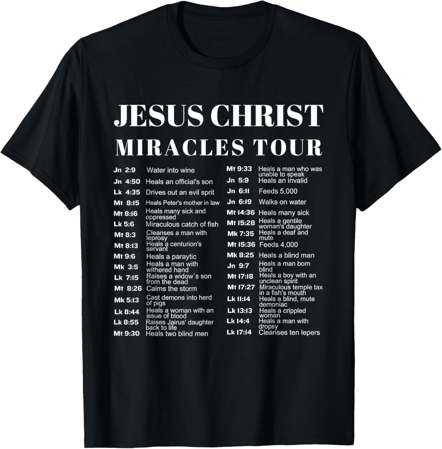 Jesus Christ Miracles Tour T-Shirt - Walmart.com