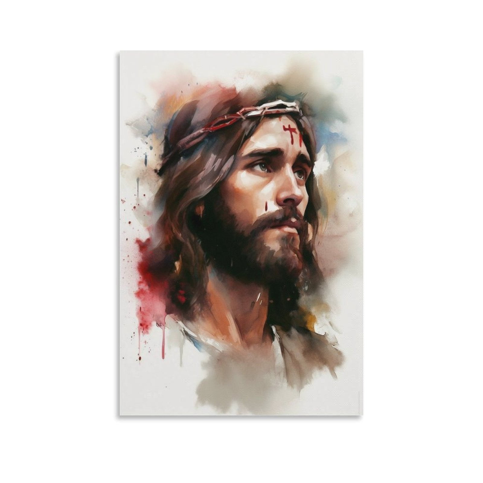 Jesus Christ Mural Jesus Persecution Poster Jesus Wearing A Crown of ...