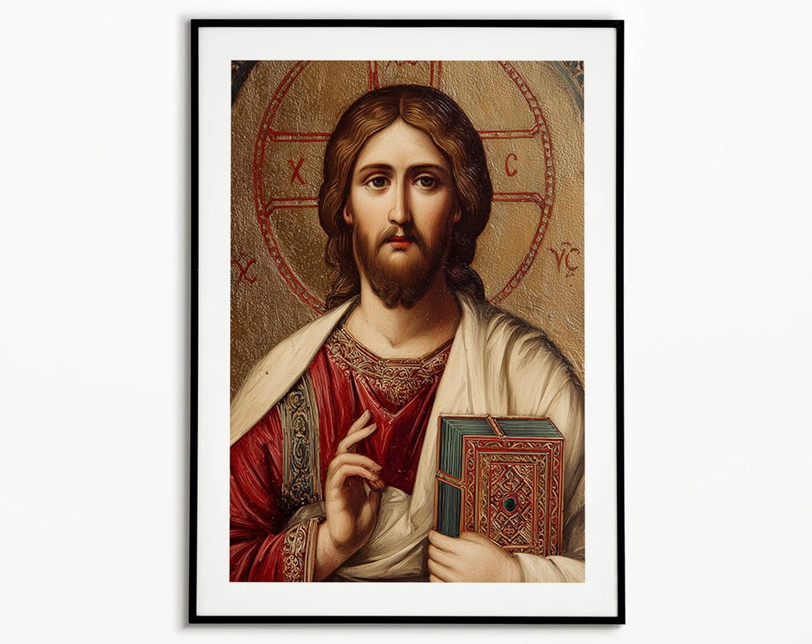 Jesus Christ Of Sinai Icon Greek Orthodox Art Icon Of Jesus Christ ...