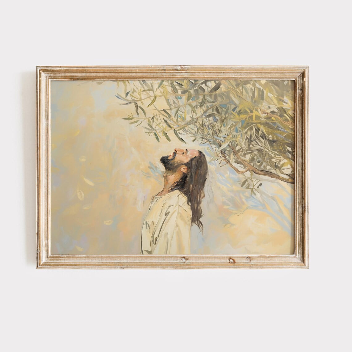 Jesus Christ Olive Tree Painting, Jesus Art, Christian Wall Art ...