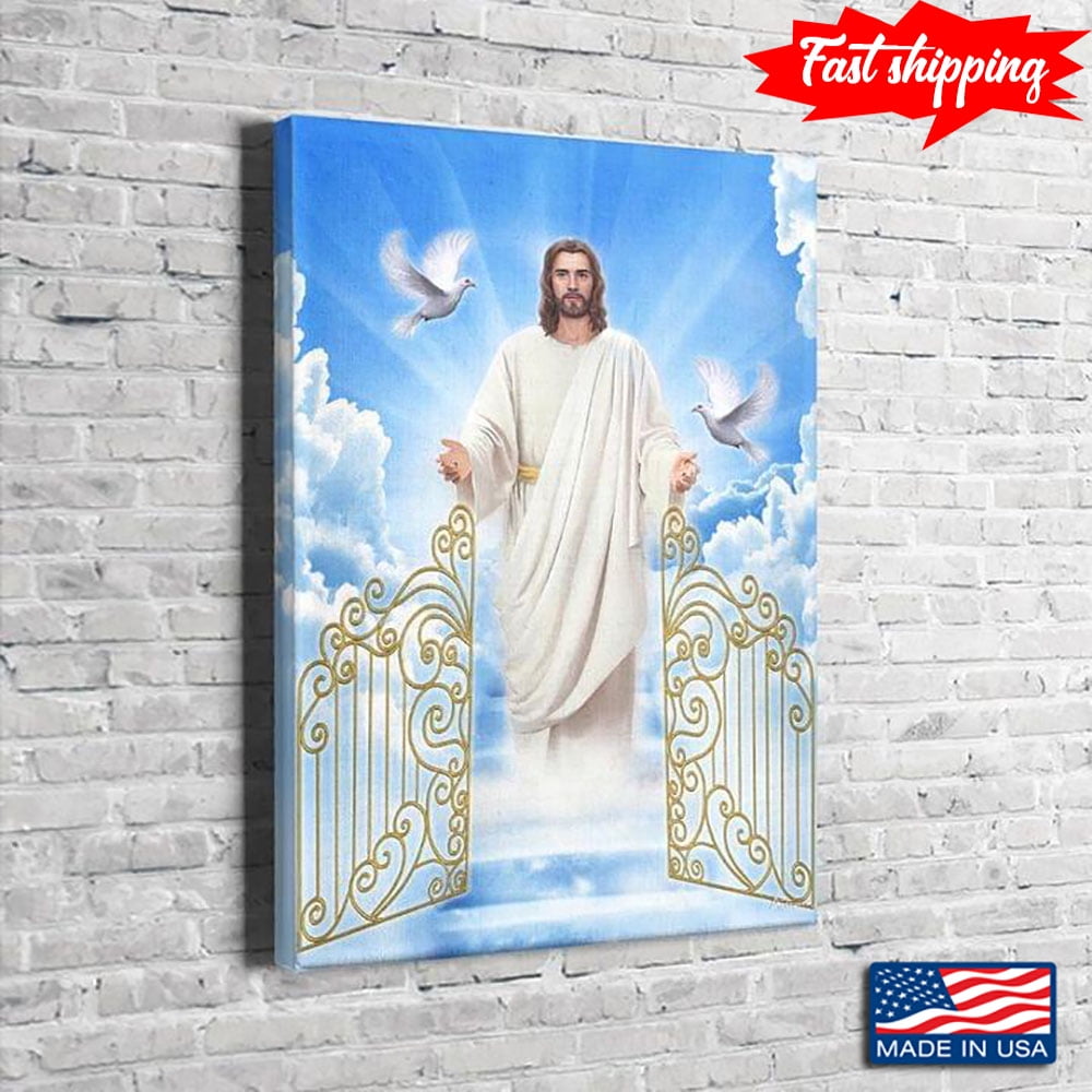 Jesus Christ Opening Up The Gates Of Heaven And Doves Flying Around 24 ...