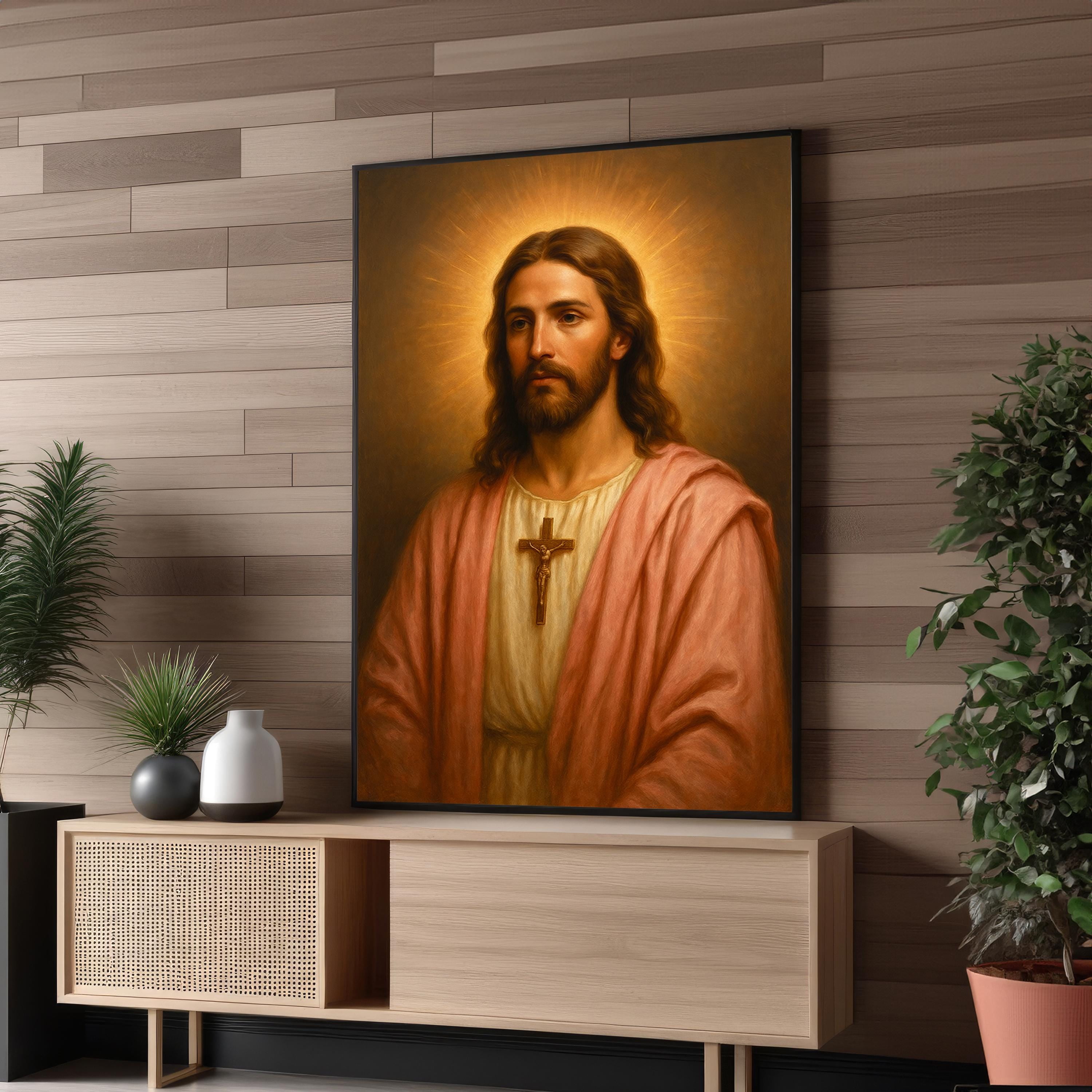 Jesus Christ Portrait Art Print – Spiritual Christian Wall Decor For ...