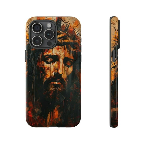 Jesus Christ Portrait Crown of Thorns Religious Artwork Phone Case for ...