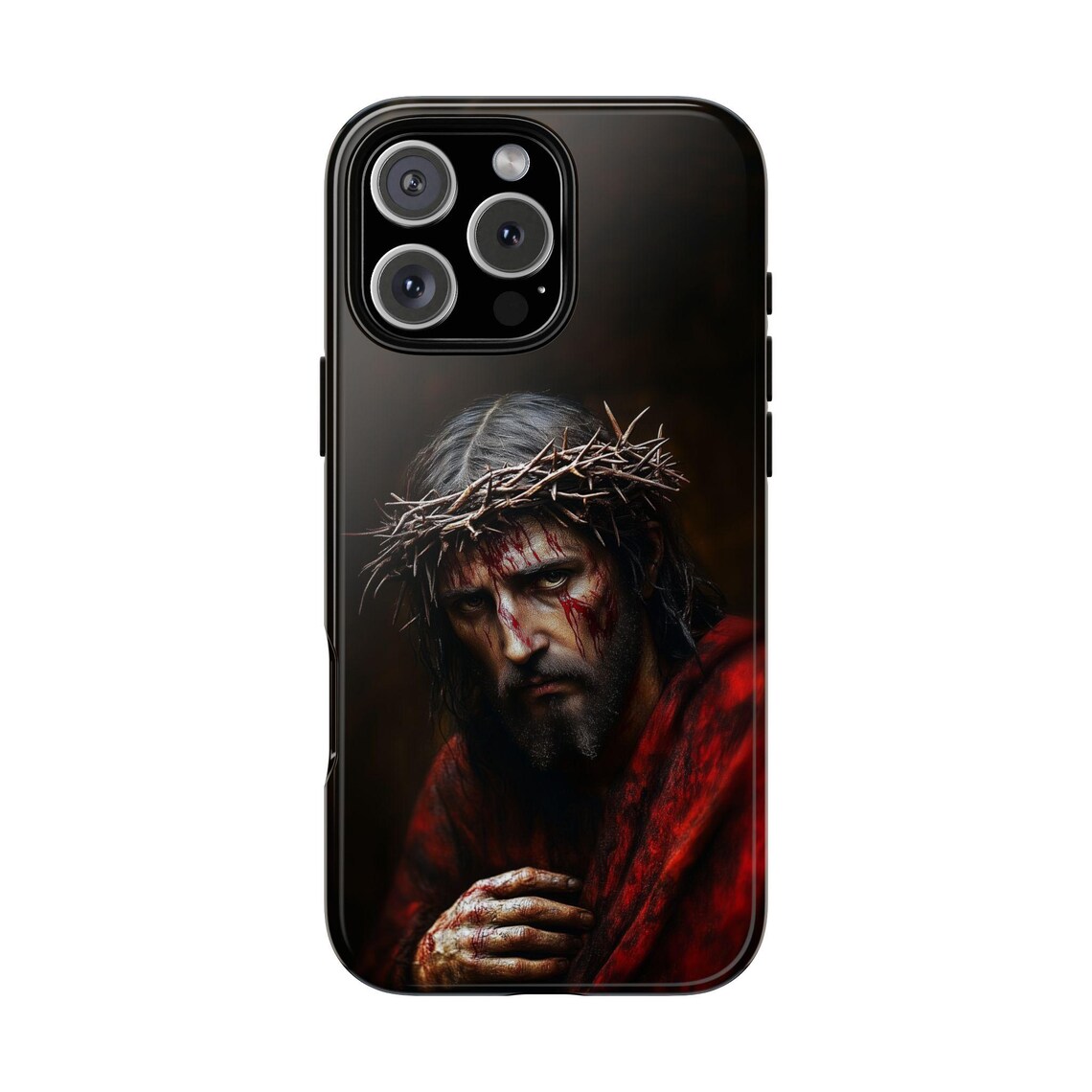 Jesus Christ Portrait Crown of Thorns Religious Faith Symbol Art Phone ...