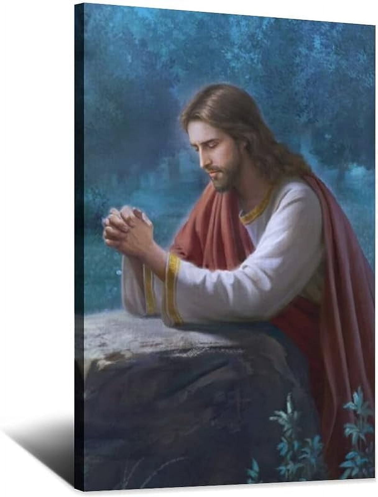 Jesus Christ Pray Canvas Wall Art Print Poster Picture Modern Office ...