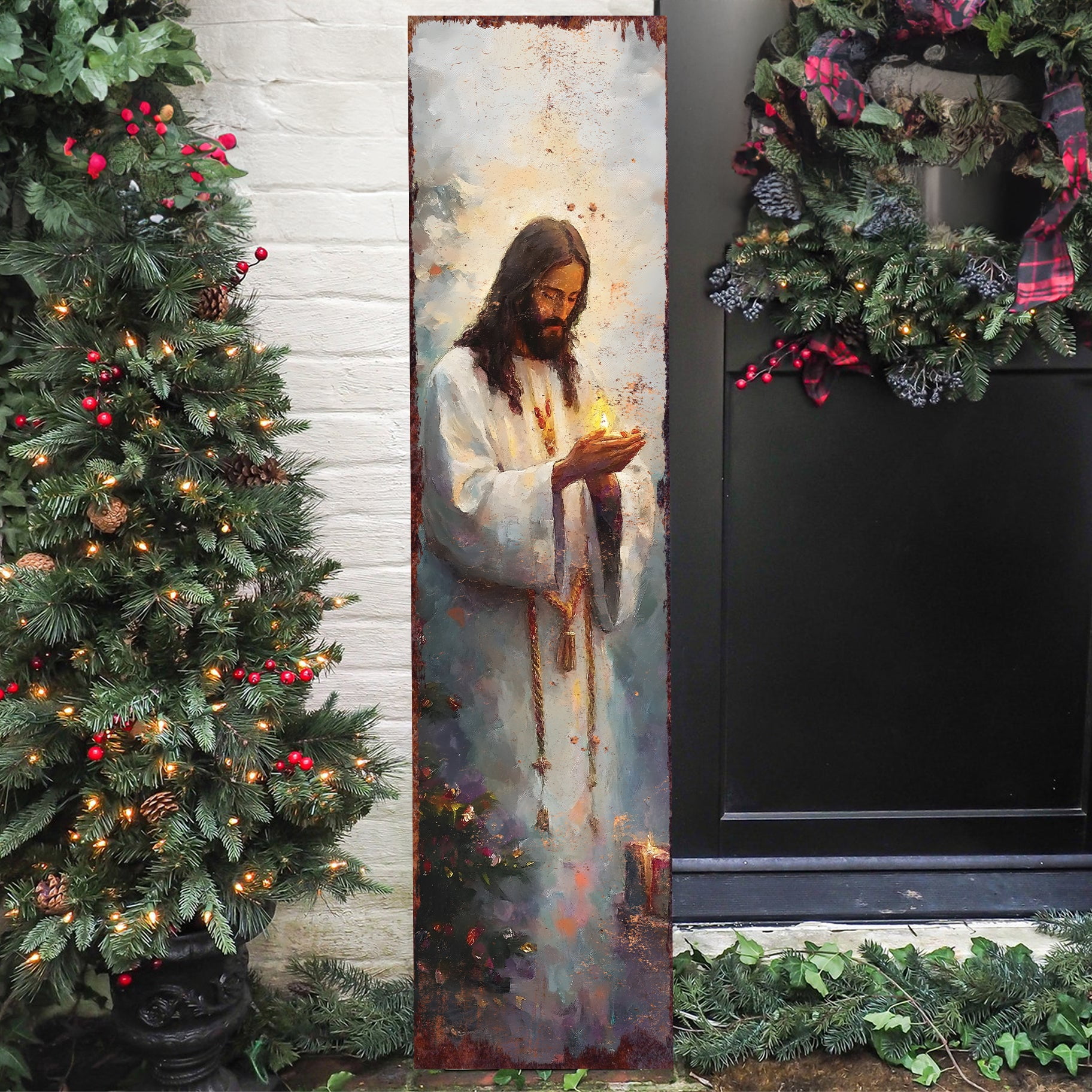 Jesus Christ Religious Porch Sign | Front Porch Plaque | Holiday ...