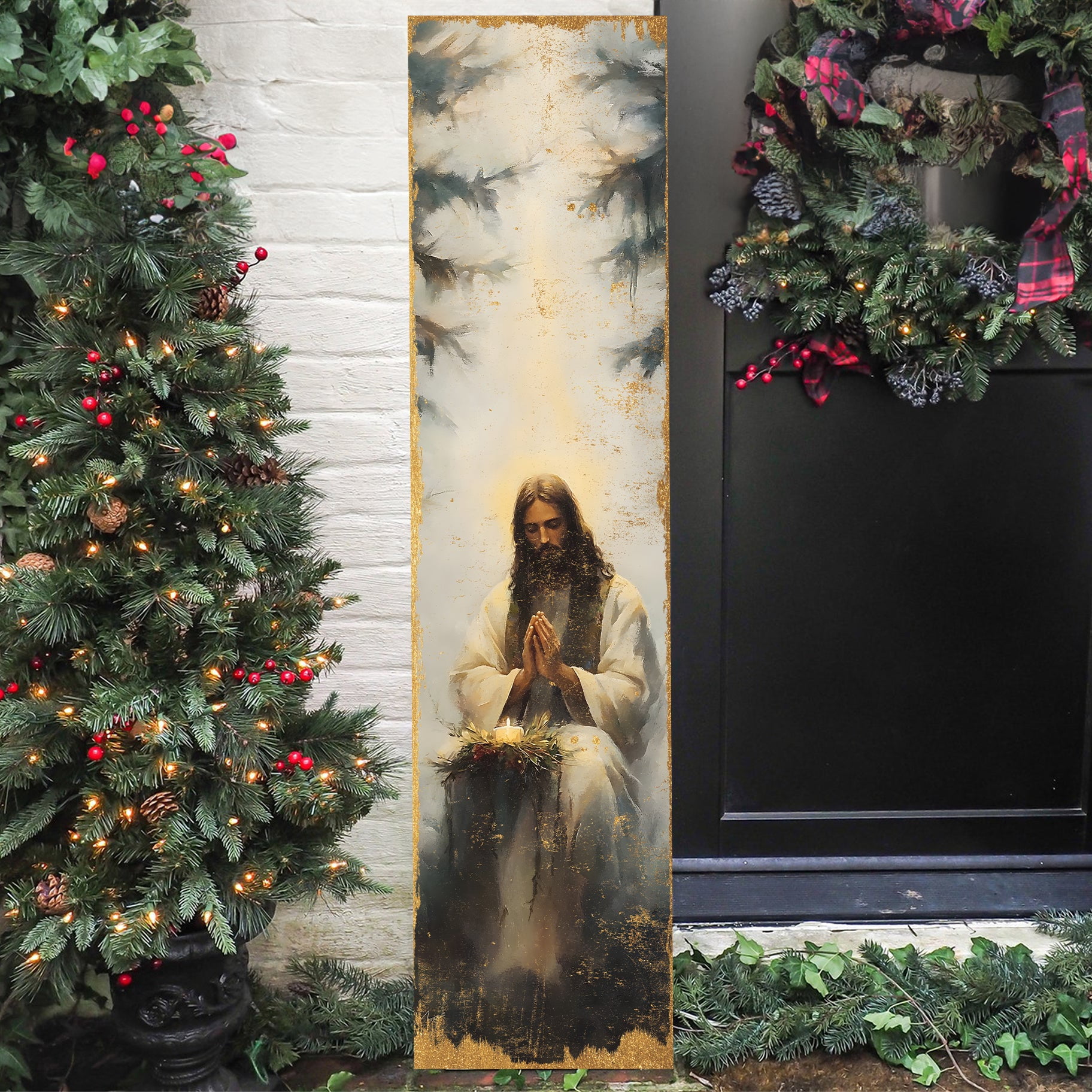 Jesus Christ Religious Porch Sign | Wooden Front Porch Plaque | Holiday ...
