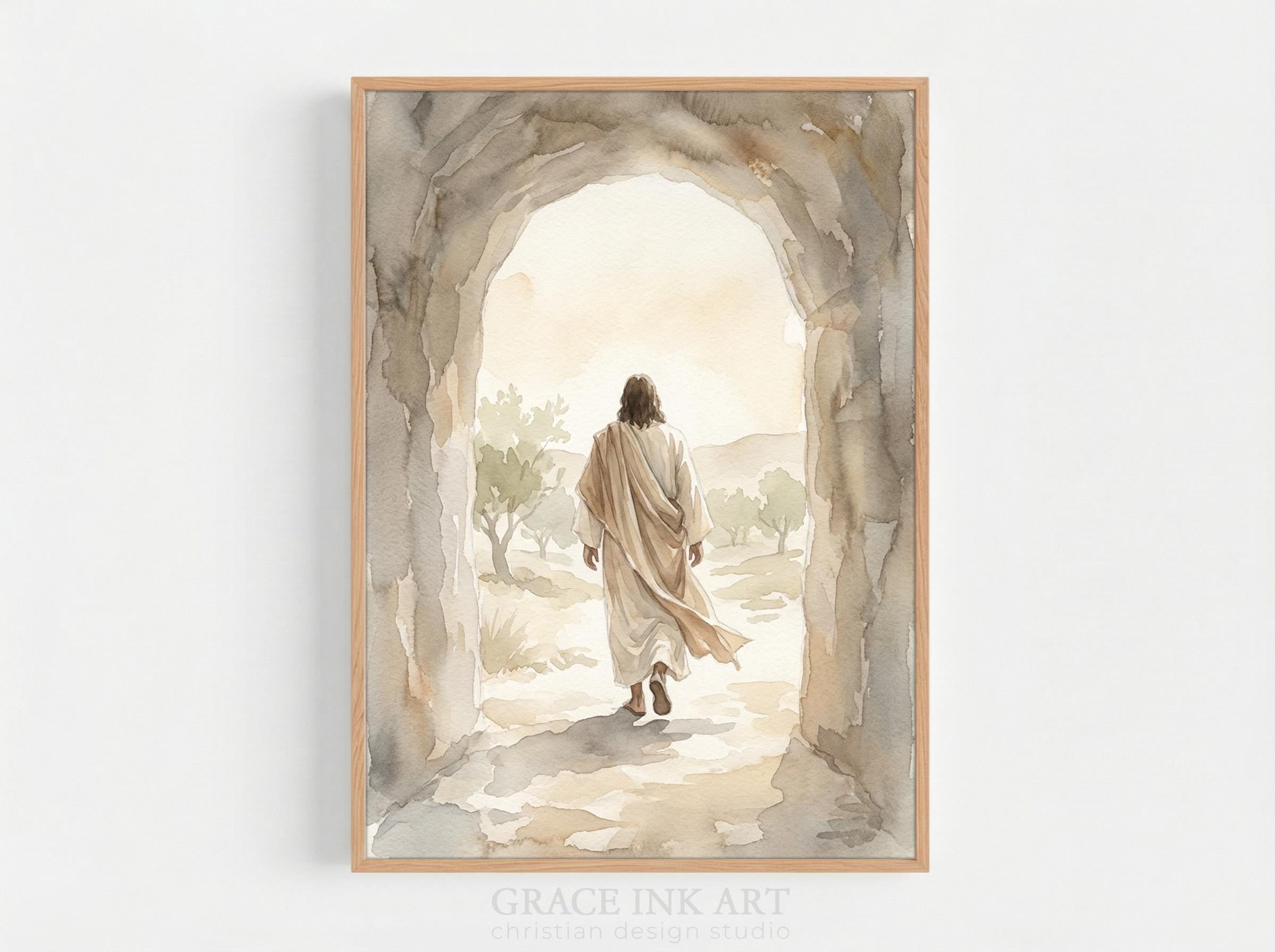 Jesus Christ Resurrected, Easter Painting, Jesus Christ Leaving The ...