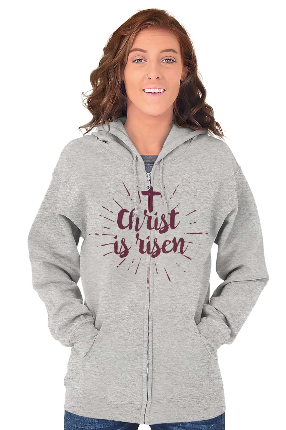 Jesus Christ Risen Easter Believe God Women Plus Size Zipper Hoodie ...