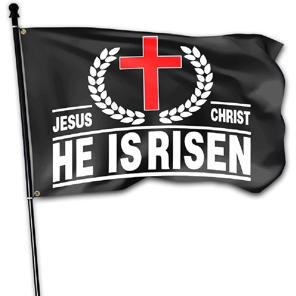 Jesus Christ He Is Risen Flag 3x5 Outdoor Double Sided Mirror Printing Christ Christian Jesus ...