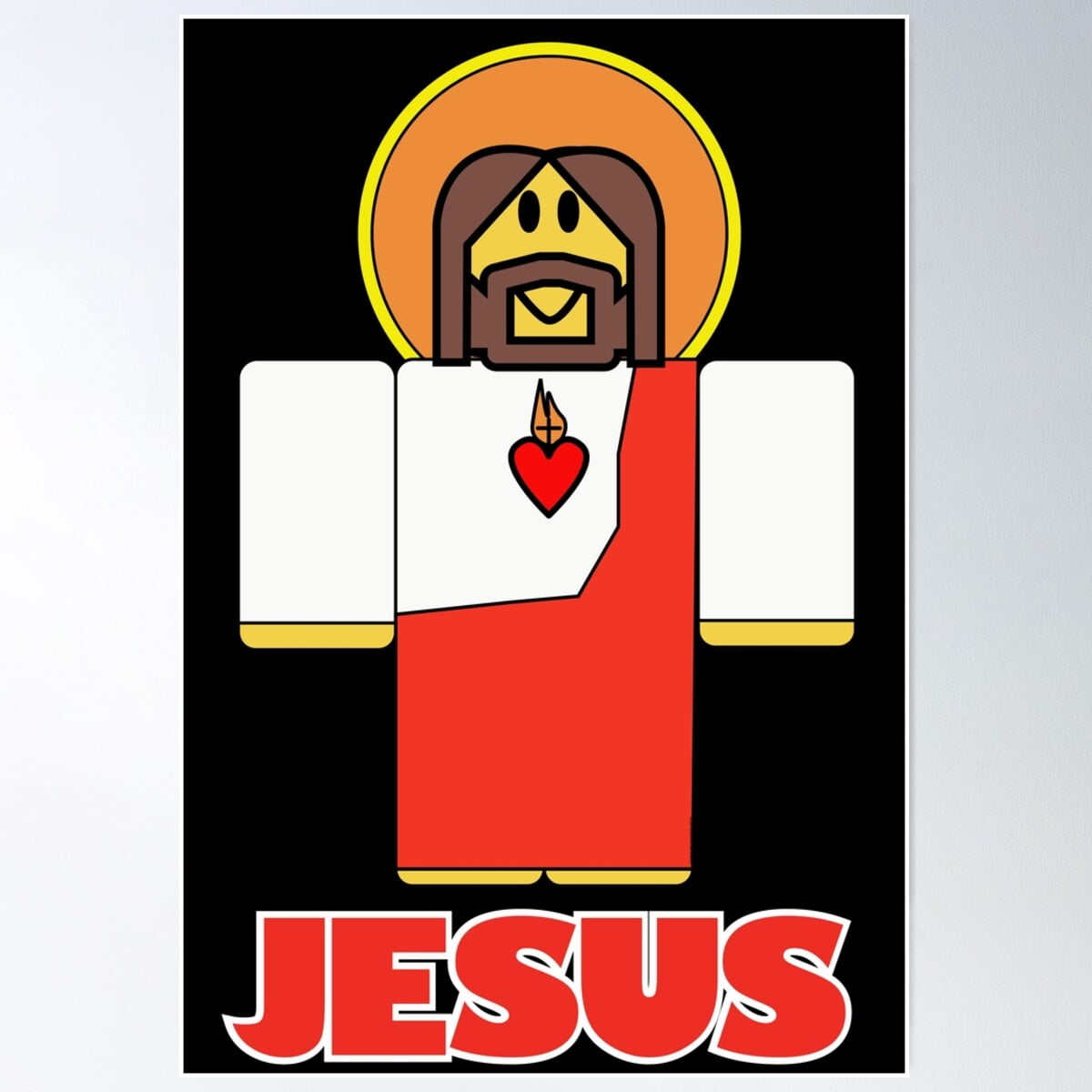 Jesus Christ - Roblox Edition Poster Wall Art, Modern Wall Decor For Living Room Bedroom, 24x36 ...