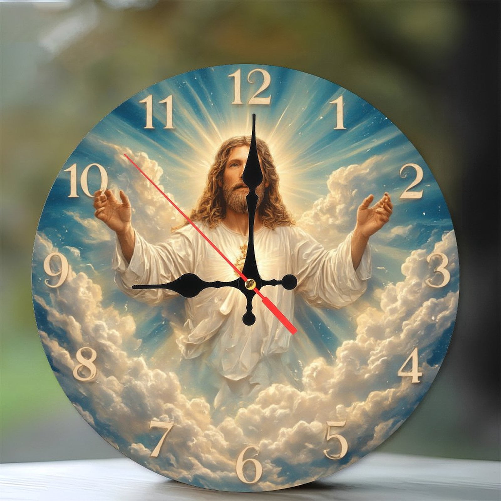 Jesus Christ Sacred Heart Wall Clock Religious Gift 10-Inch Silent ...