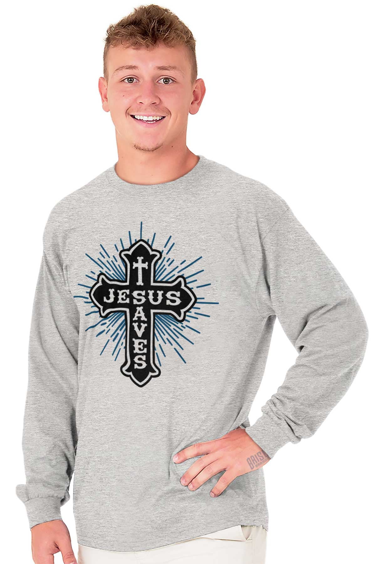 Jesus Christ Saves Christian Love Unisex Plus Size Long Sleeve Tee Shirt Brisco Brands 2X ...