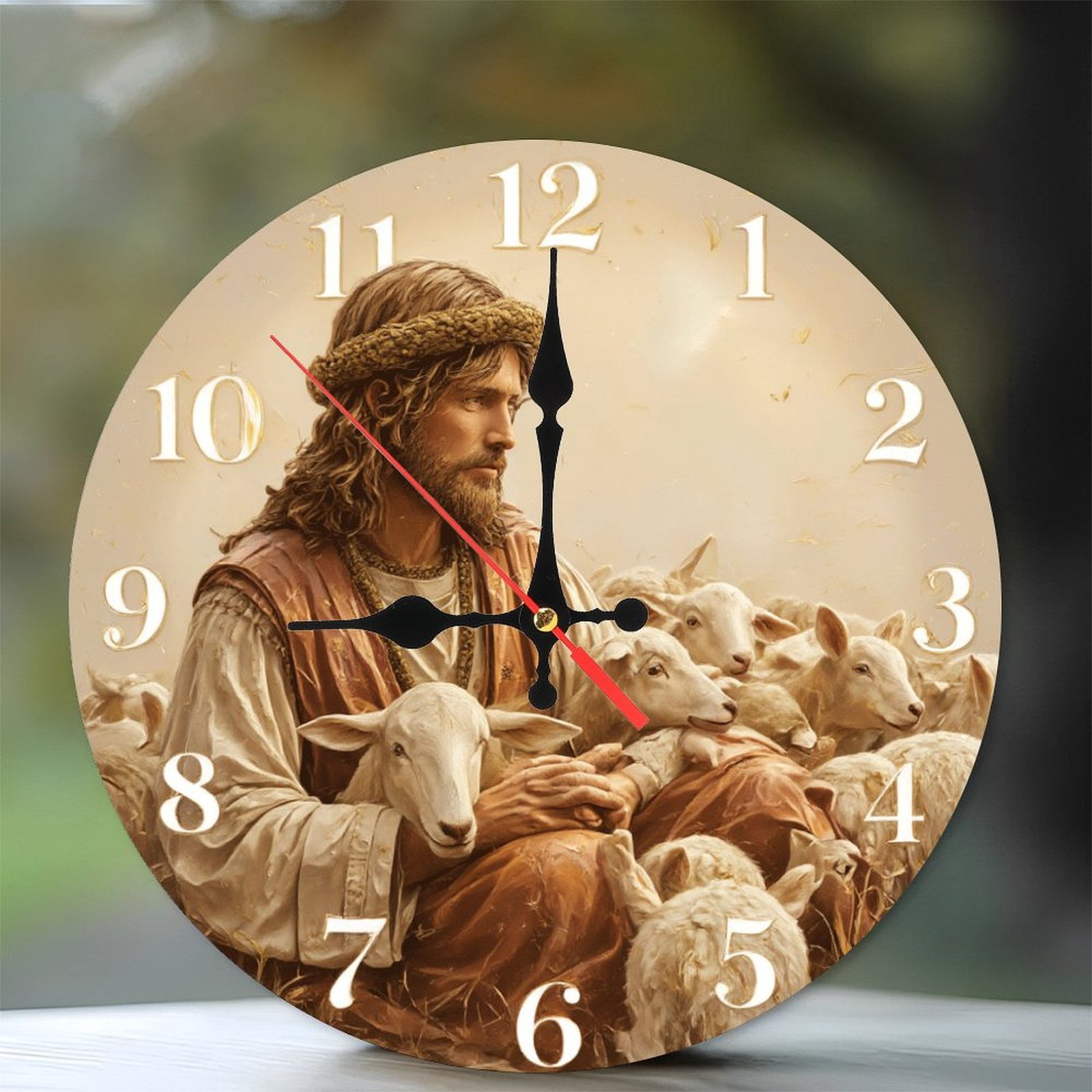 Jesus Christ Shepherd Wall Clock Good Shepherd Religious Decor 10-Inch ...