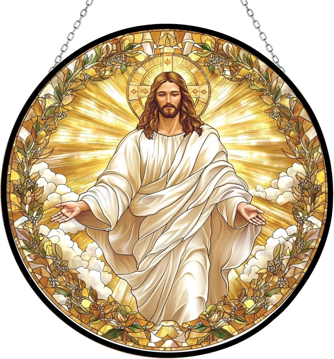 Jesus Christ Stained Glass Window Hanging by Clare Donovan,Hummingbird ...