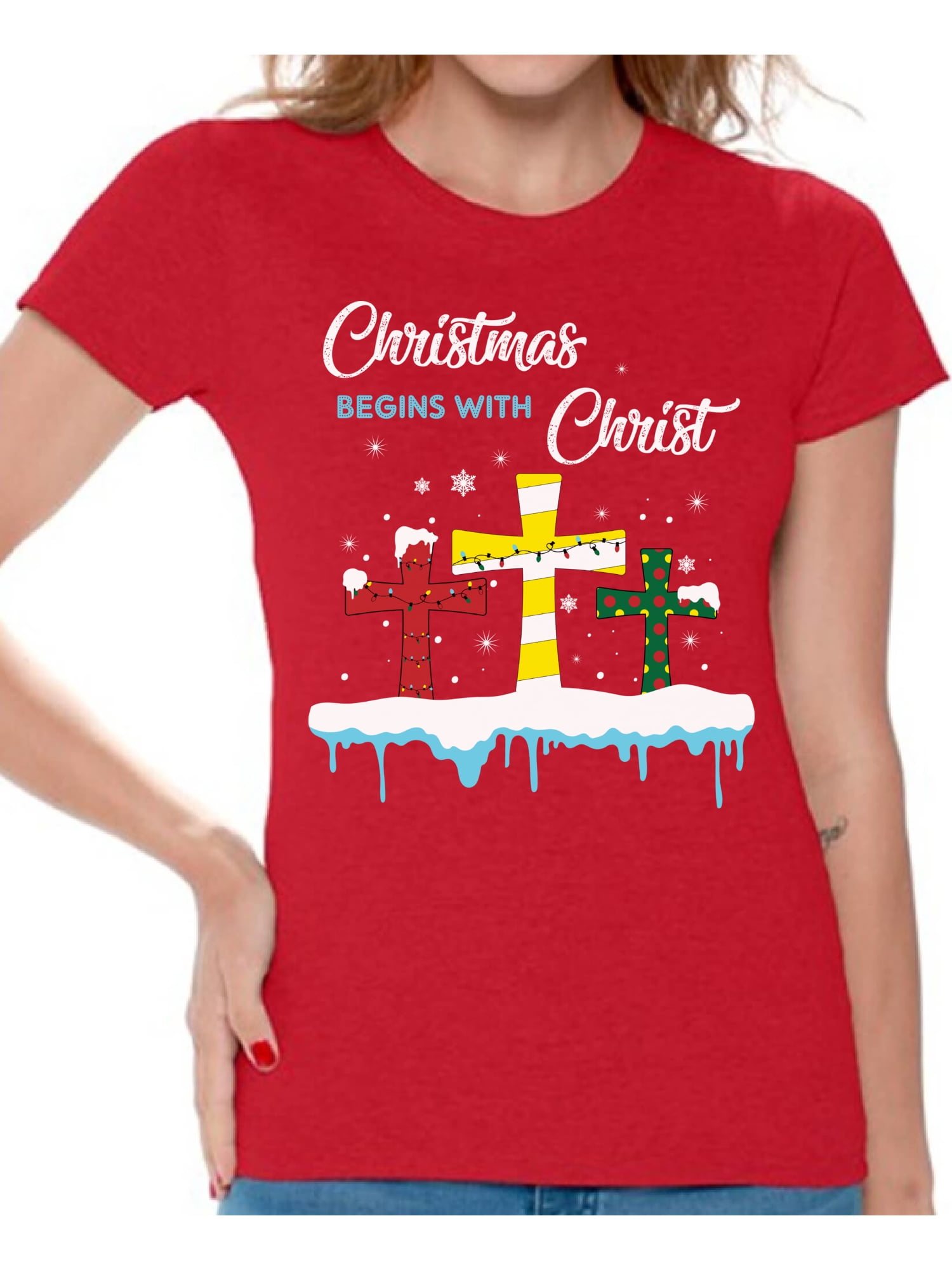 Jesus Christ Tee for Women Christmas Shirt for Woman Christian Women ...