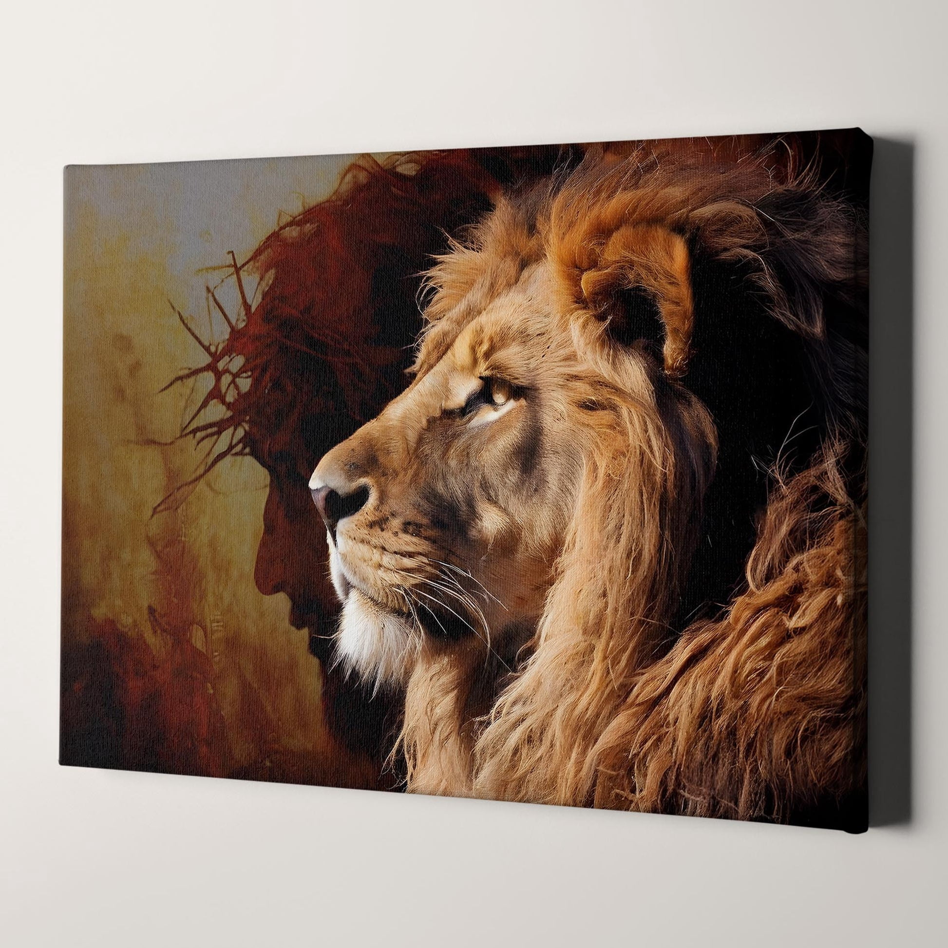 Jesus Christ The Lion of Judah Christian Bible God Canvas Wall Art ...