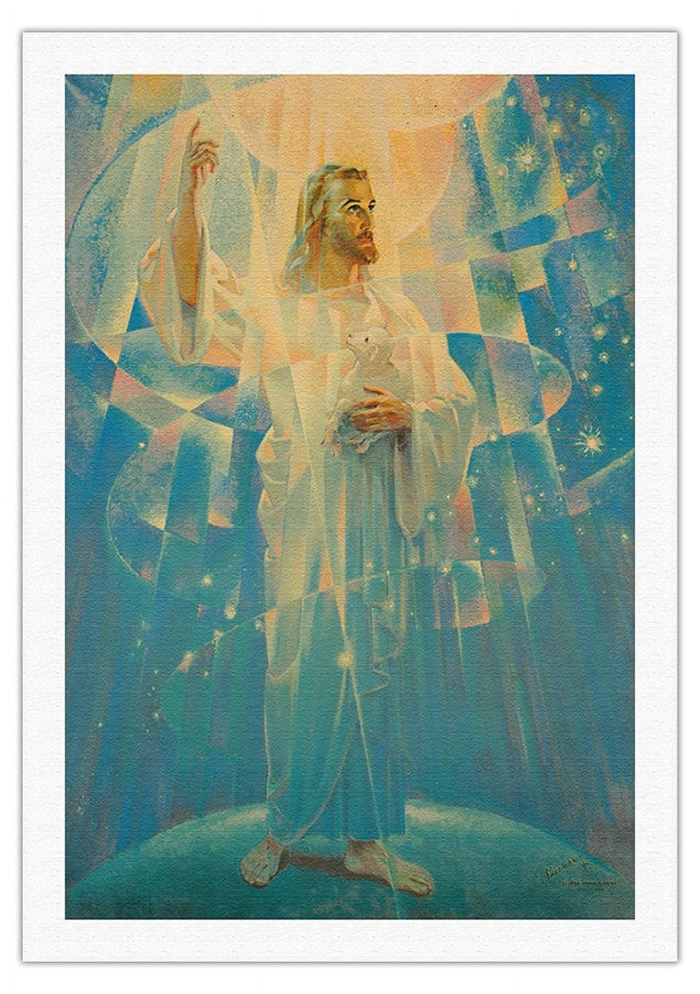 Jesus Christ - Thine is the Power - Vintage Religious Art by Warner ...