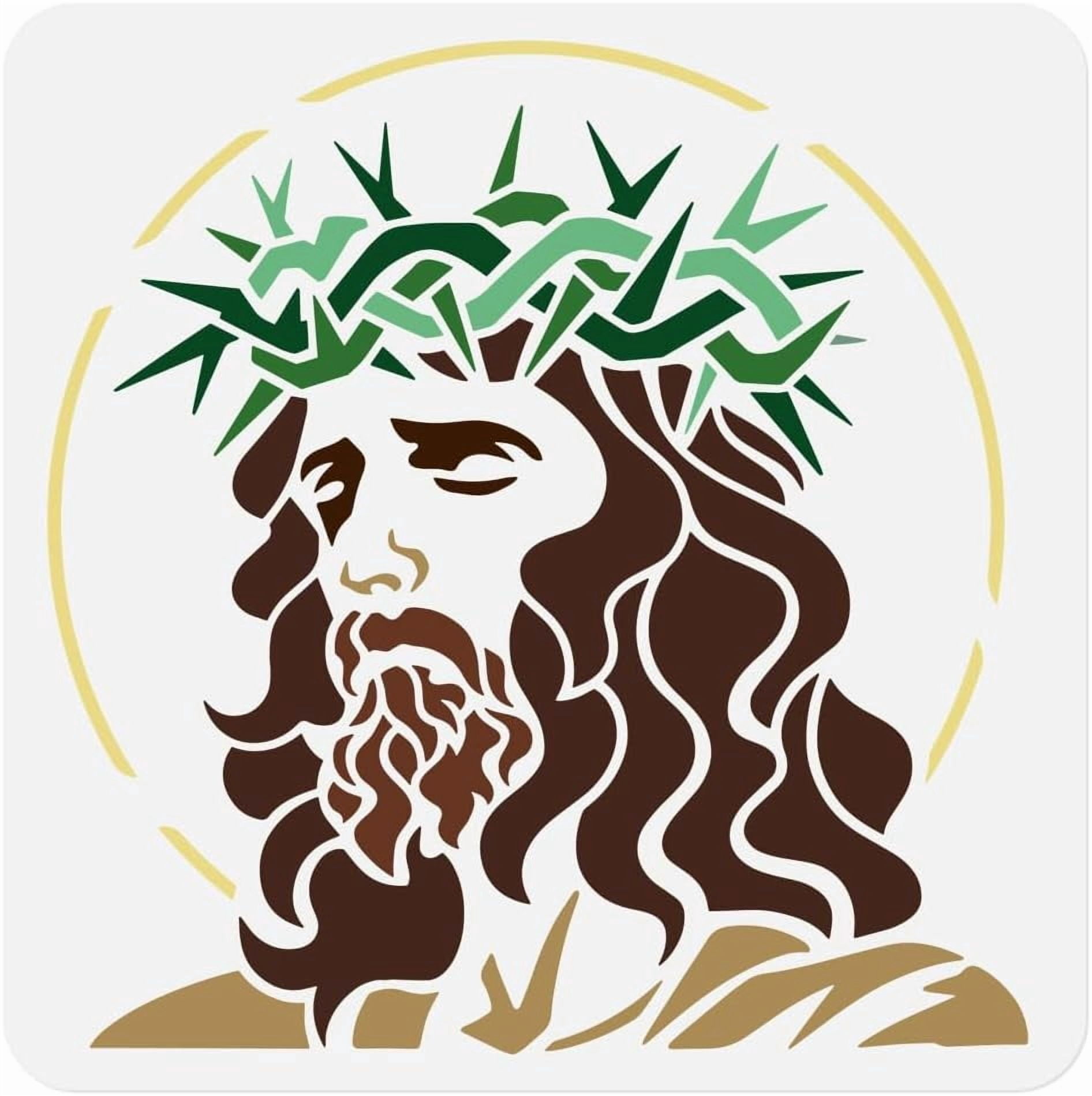 Jesus Christ Thorns Stencil for Painting 11.8 x 11.8 Inch Reusable ...