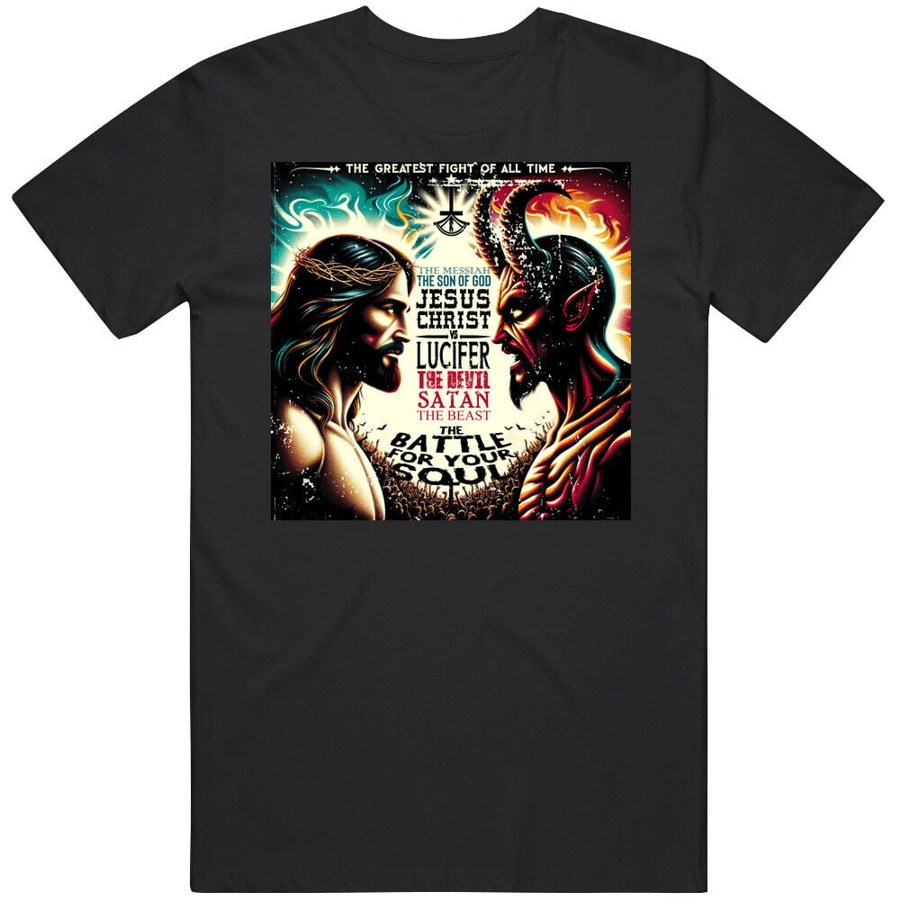Jesus Christ Vs Lucifer Devil Satan Battle Parody T Shirt - Walmart.com